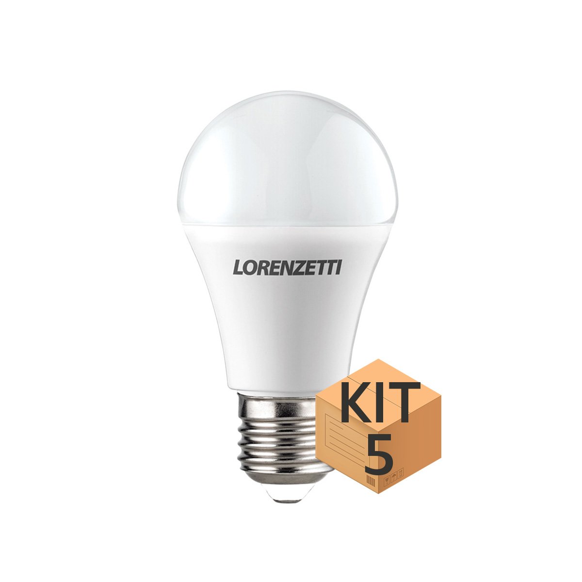Kit 5 Lâmpada Bulbo LED Lorenzetti 12W Bivolt E27 - Branca (6500K)