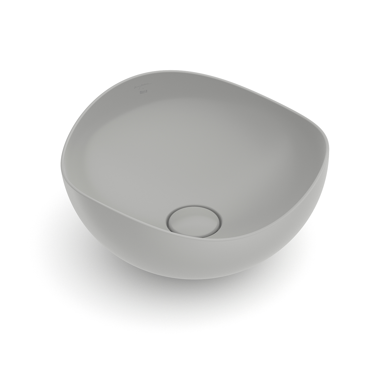 Cuba Redonda de Apoio Roca Ruy Ohtake 37,5x37,5cm - Cinza Claro
