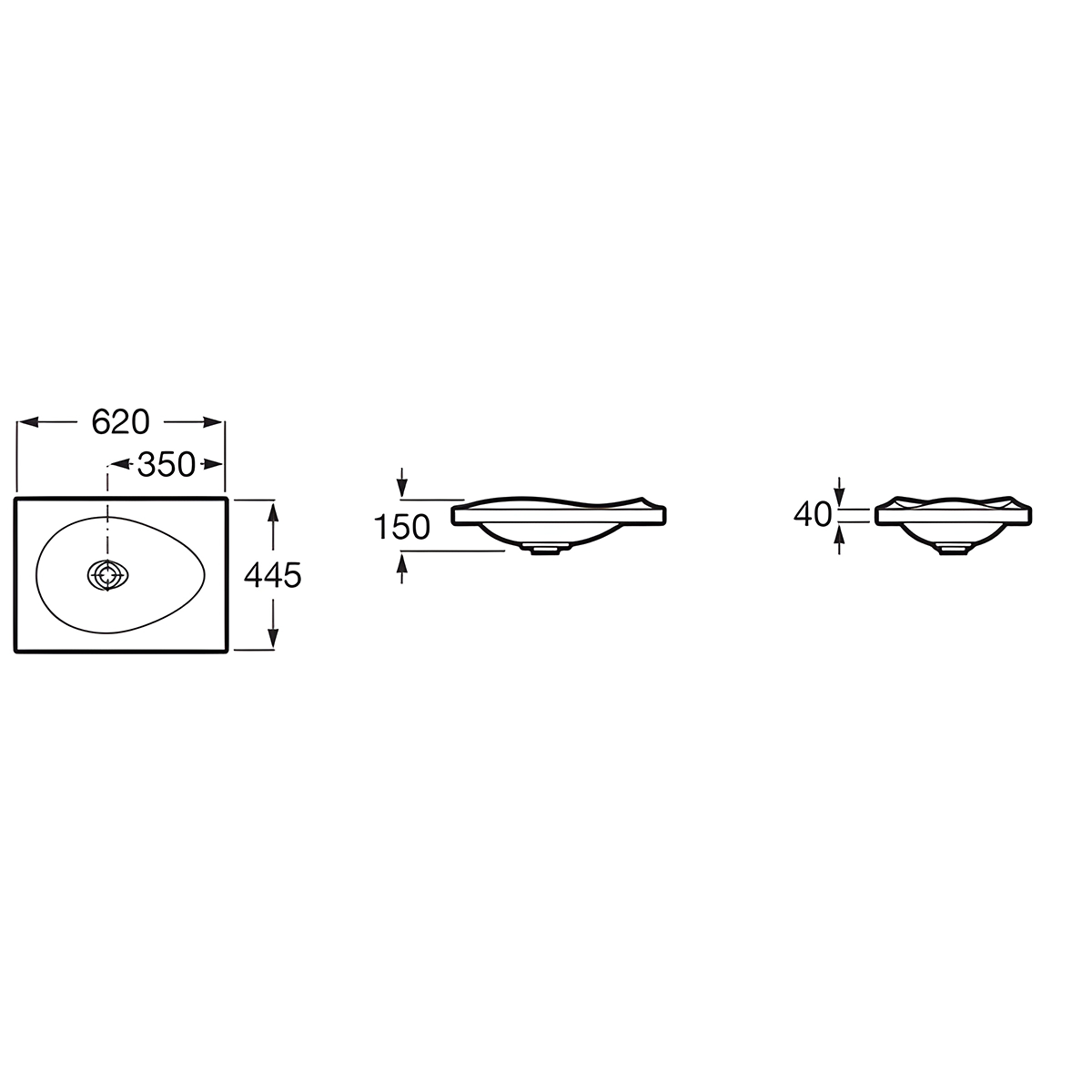 Cuba de Apoio Roca Ruy Ohtake 62x45cm - Branco