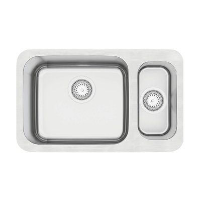 Cuba Dupla de Embutir em Aço Inox Escovado com Válvula Tramontina Dora ...